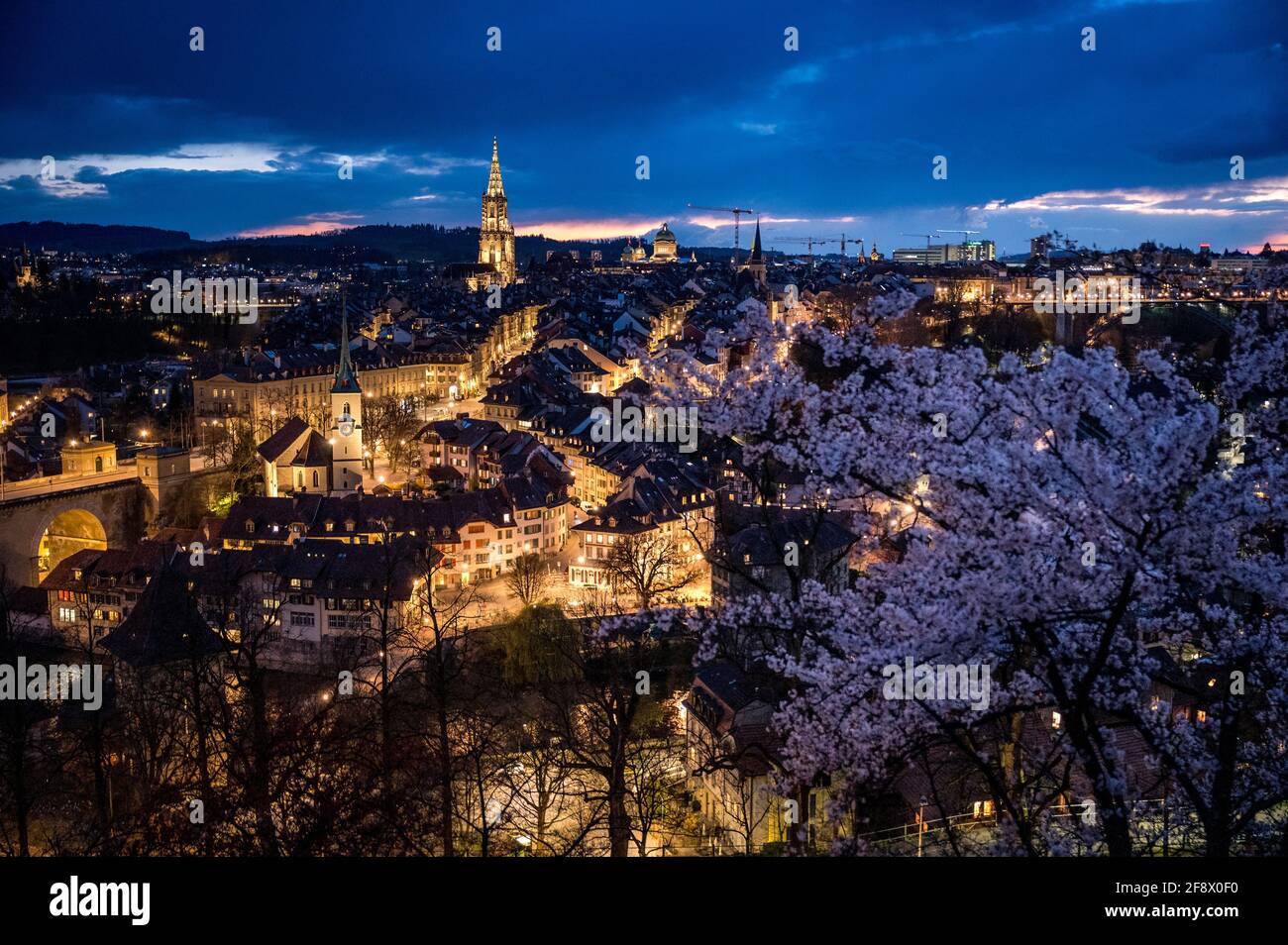 oldtown of Bern at night Stock Photo - Alamy