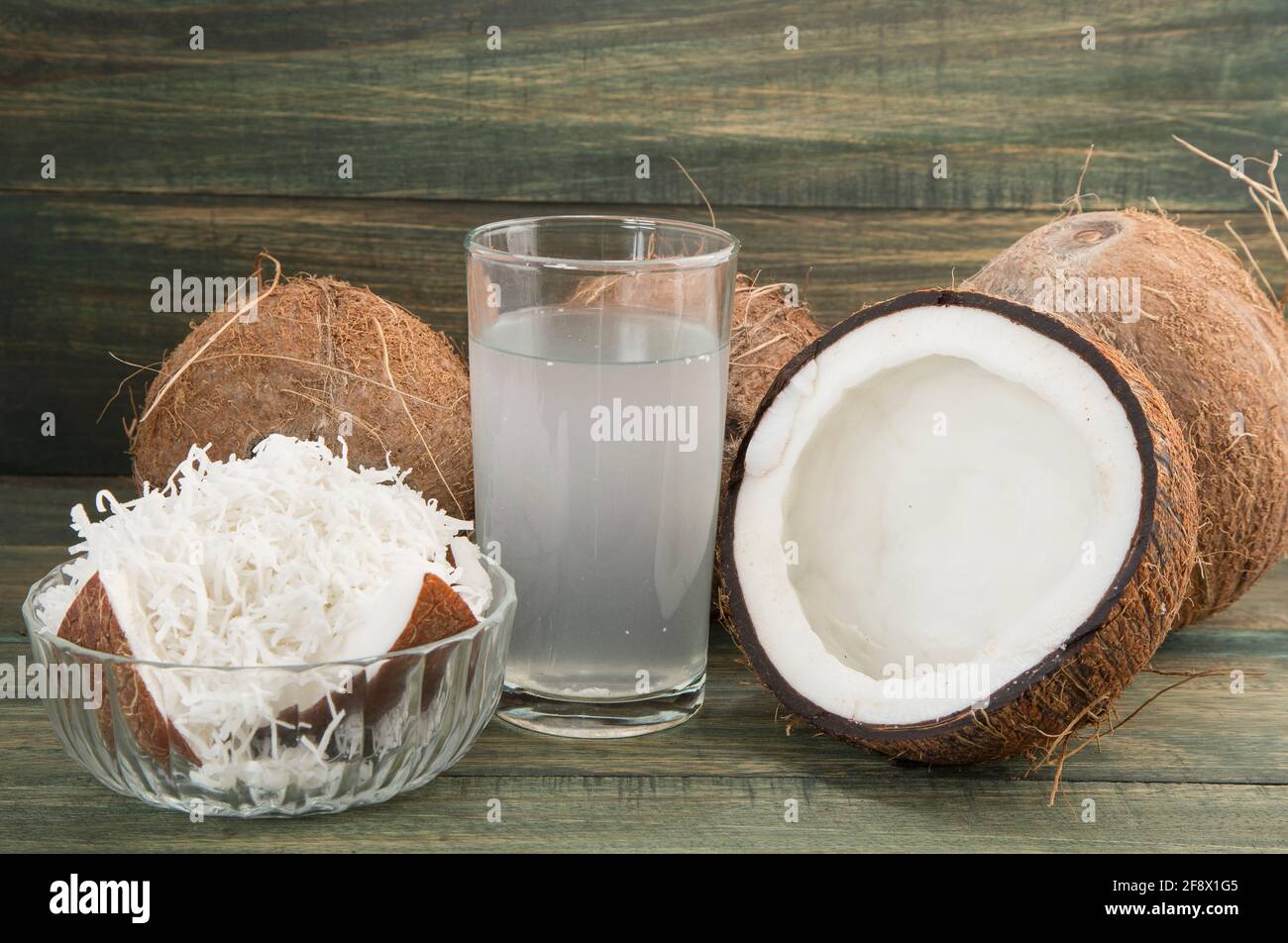 Fresh Organic Coconut Water - Cocos nucifera Stock Photo - Alamy