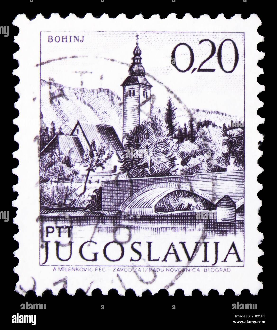 MOSCOW, RUSSIA - OCTOBER 1, 2019: Postage stamp printed in Yugoslavia ...