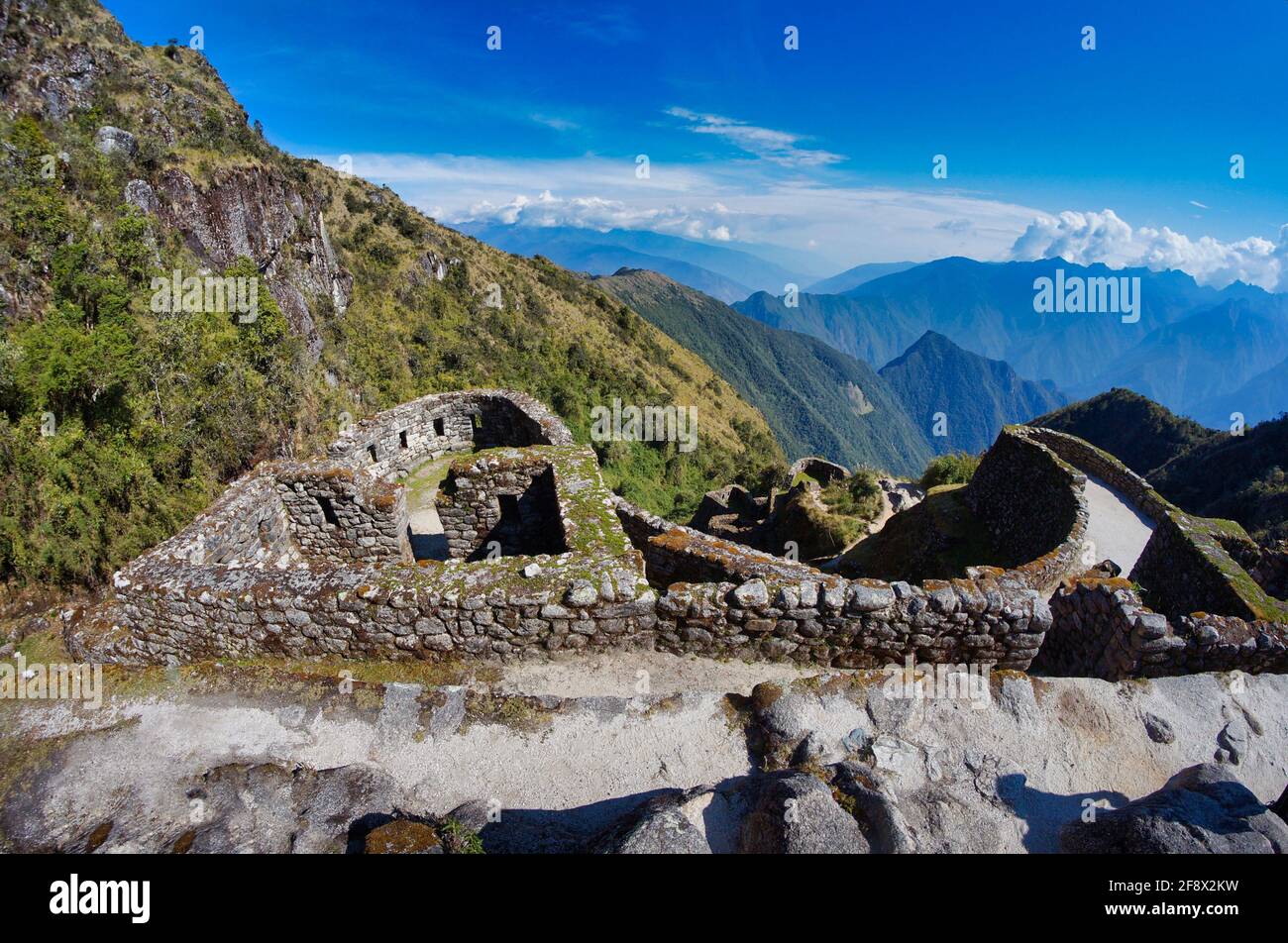 Shot of ruins in Machu Picchu Aguas Peru Stock Photo - Alamy