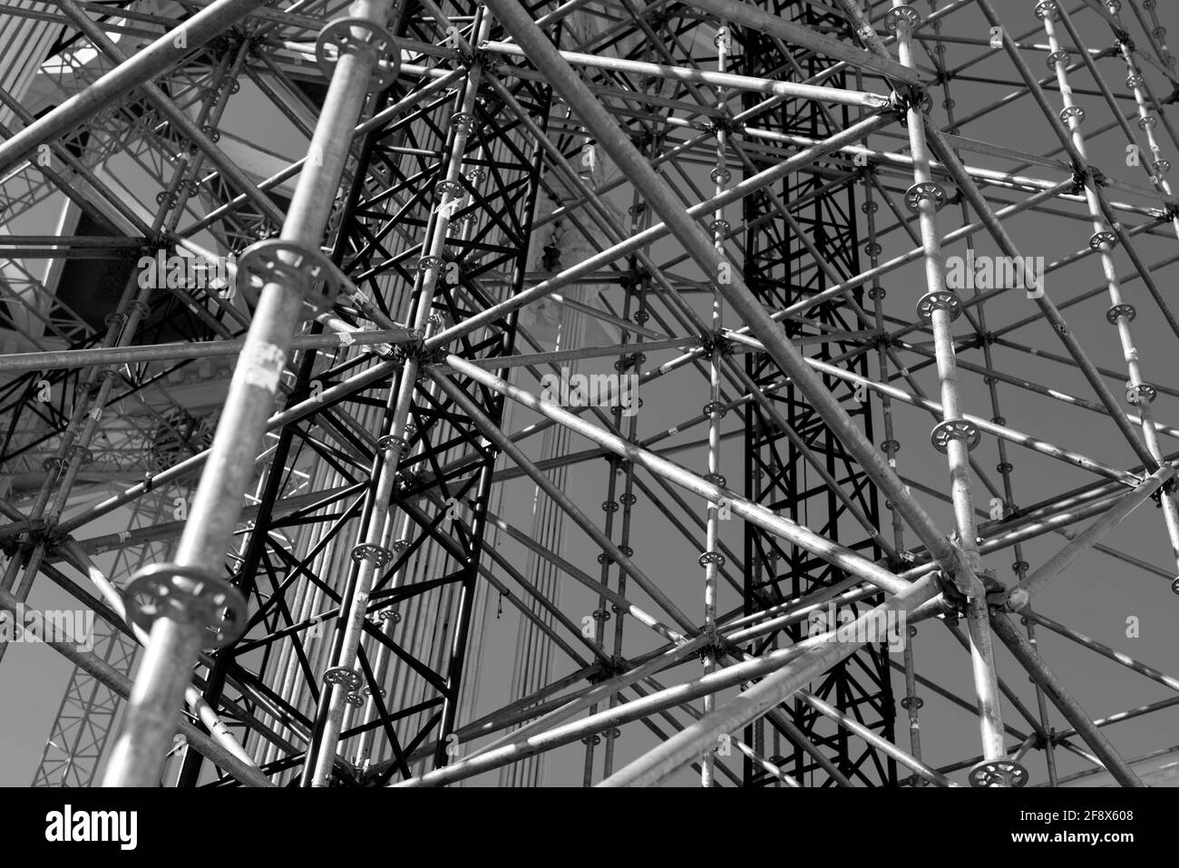 Scaffolding Elements Construction. Metal scaffolding tubes and bars ...