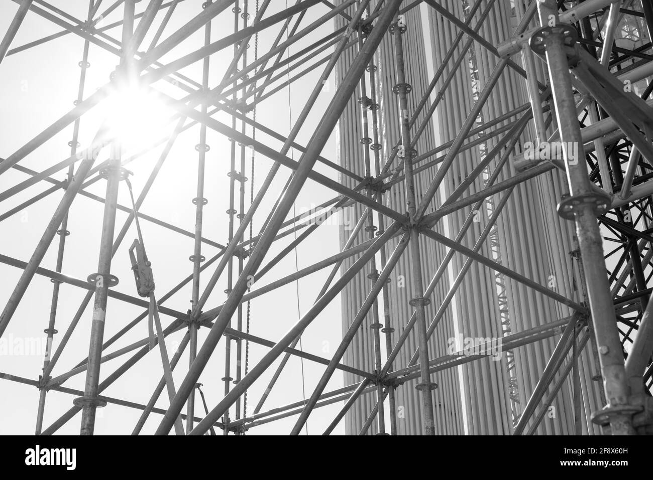 Scaffolding Elements Construction. Metal scaffolding tubes and bars ...