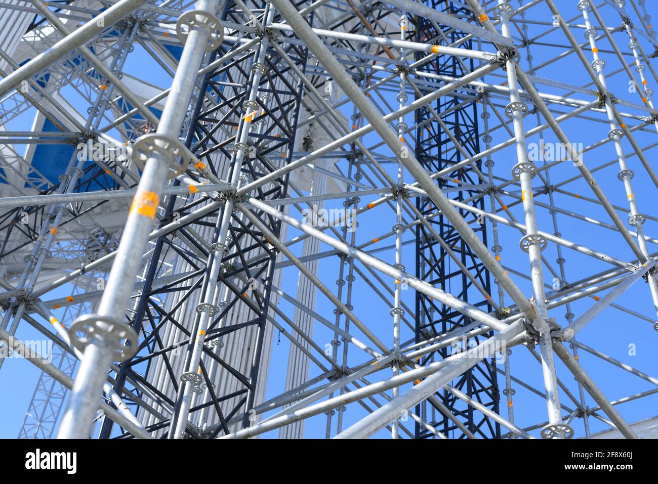 Scaffolding Elements Construction. Metal scaffolding tubes and bars ...