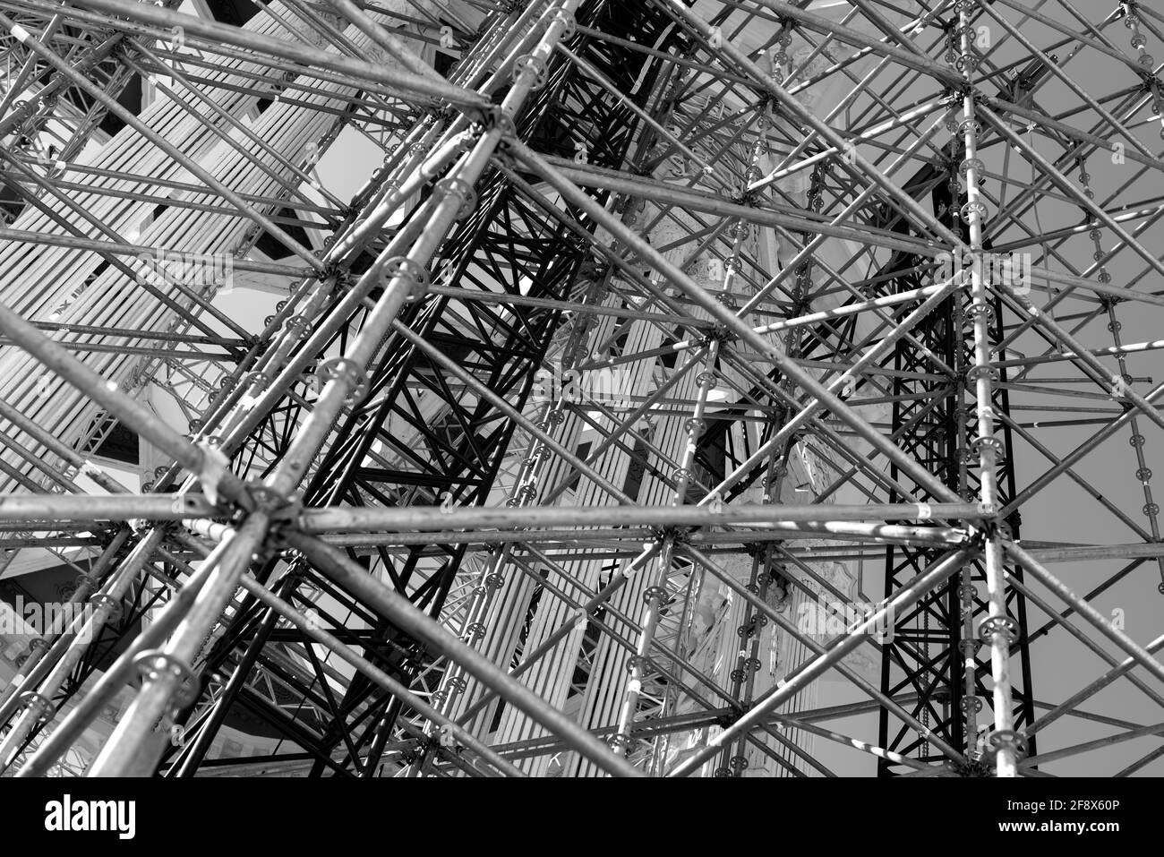 Scaffolding Elements Construction. Metal scaffolding tubes and bars ...