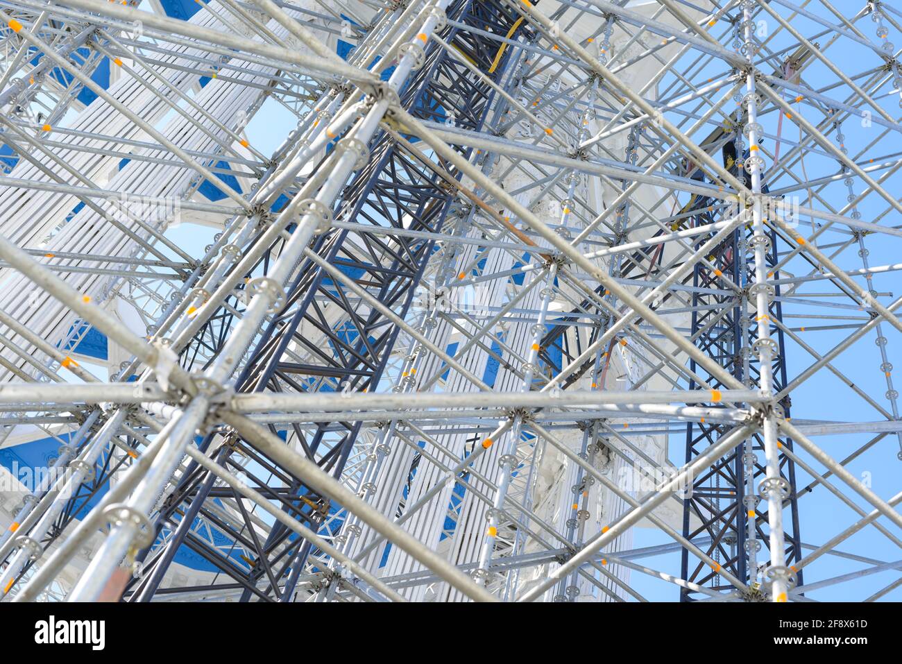 Scaffolding Elements Construction. Metal scaffolding tubes and bars ...