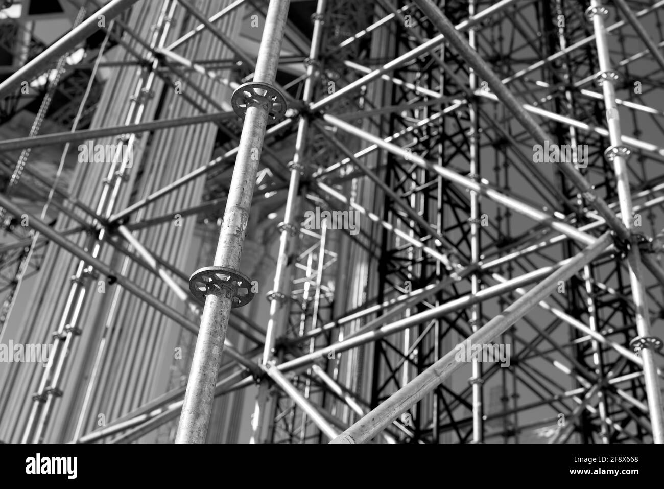 Scaffolding Elements Construction. Metal scaffolding tubes and bars ...