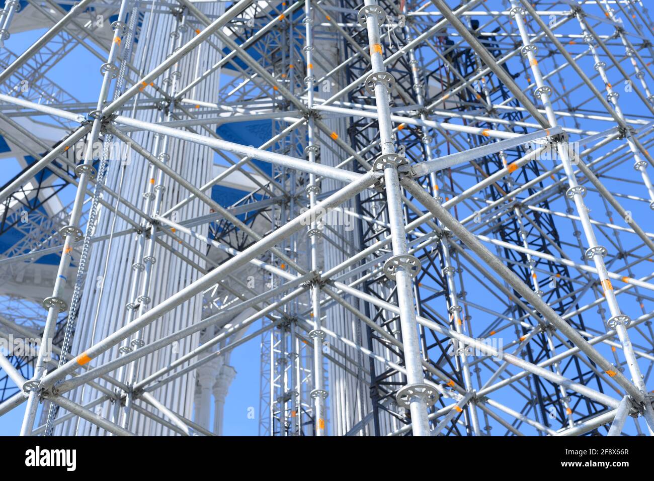 Scaffolding Elements Construction. Metal scaffolding tubes and bars ...
