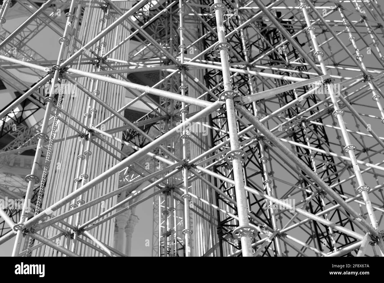 Scaffolding Elements Construction. Metal scaffolding tubes and bars ...