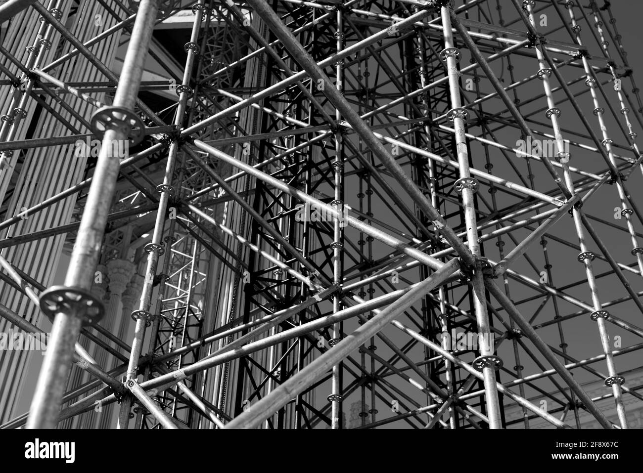 Scaffolding Elements Construction. Metal scaffolding tubes and bars ...
