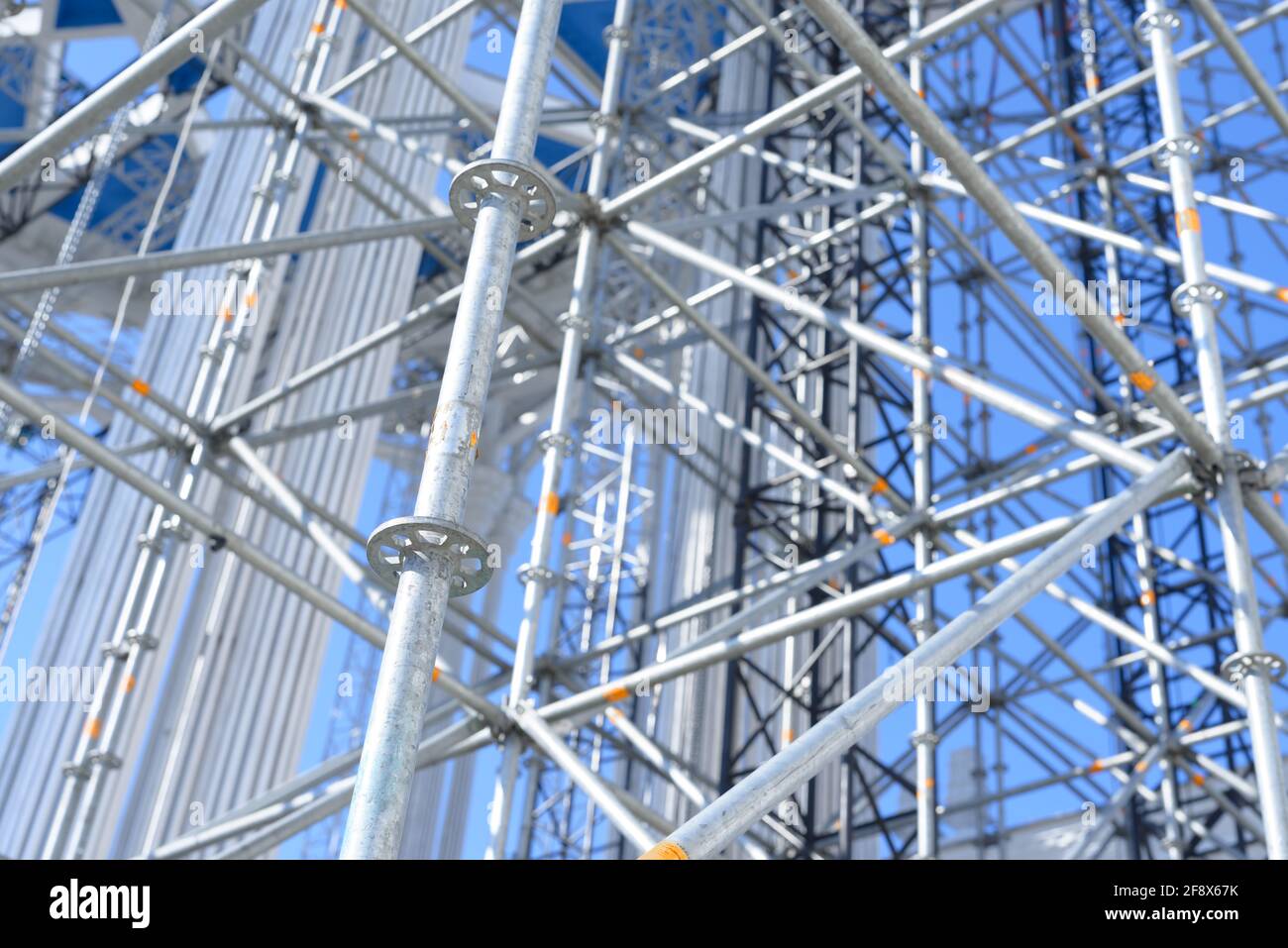 Scaffolding Elements Construction. Metal scaffolding tubes and bars ...