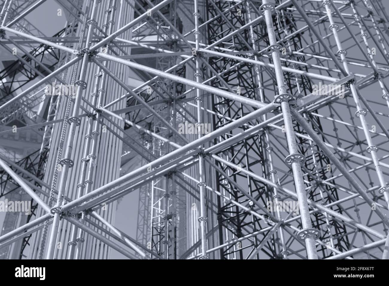 Scaffolding Elements Construction. Metal scaffolding tubes and bars ...