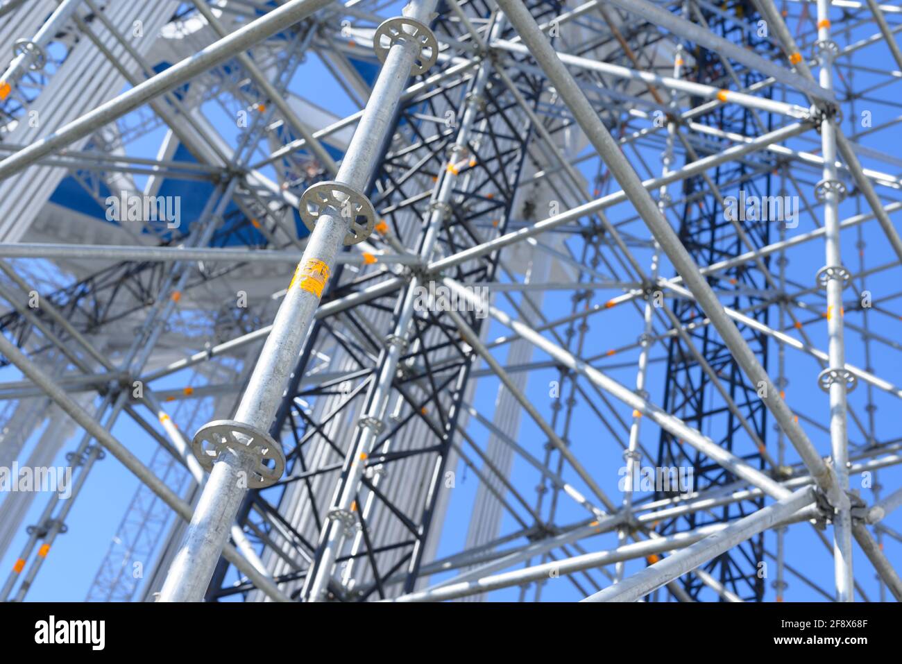 Scaffolding Elements Construction. Metal scaffolding tubes and bars ...