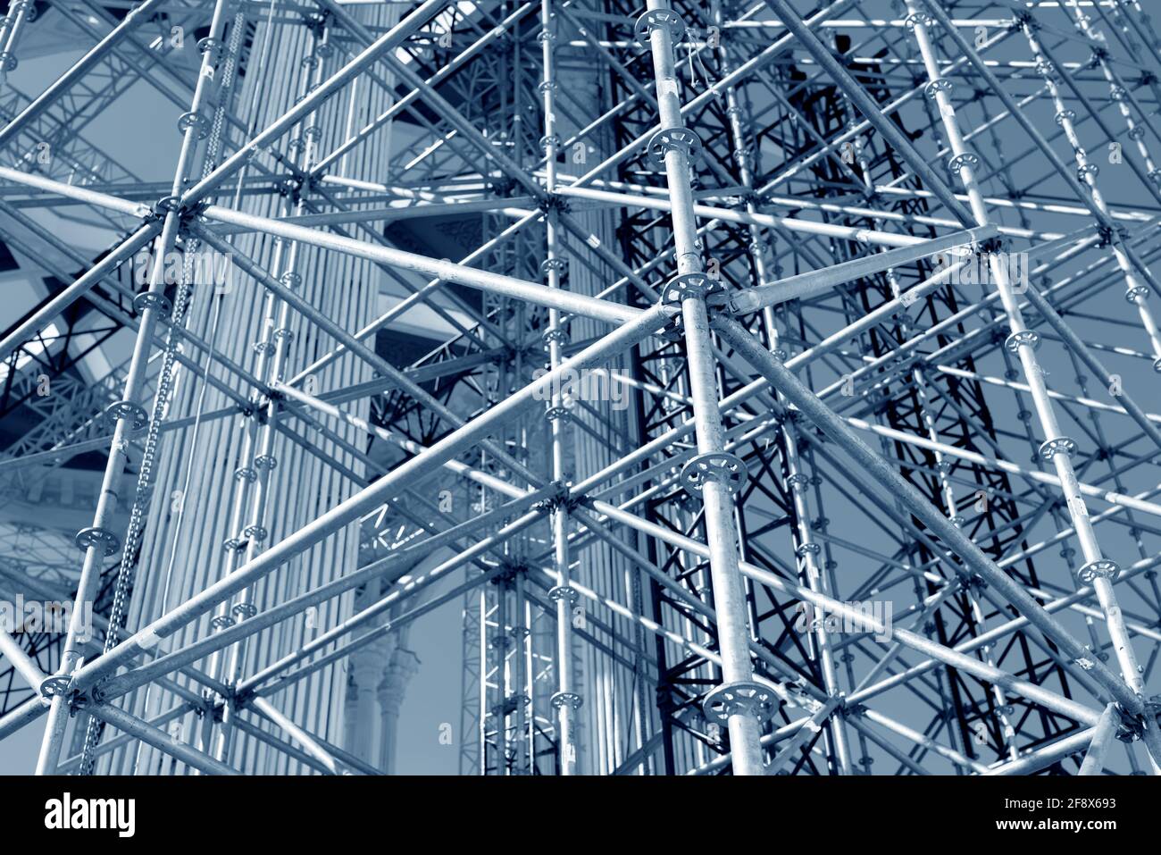 Scaffolding Elements Construction. Metal scaffolding tubes and bars ...