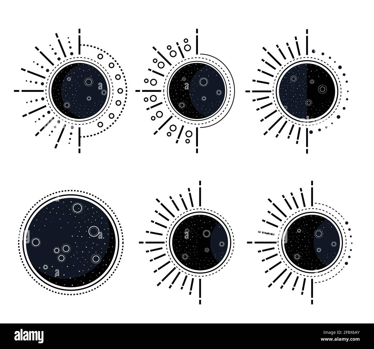 six moons phases Stock Vector Image & Art - Alamy