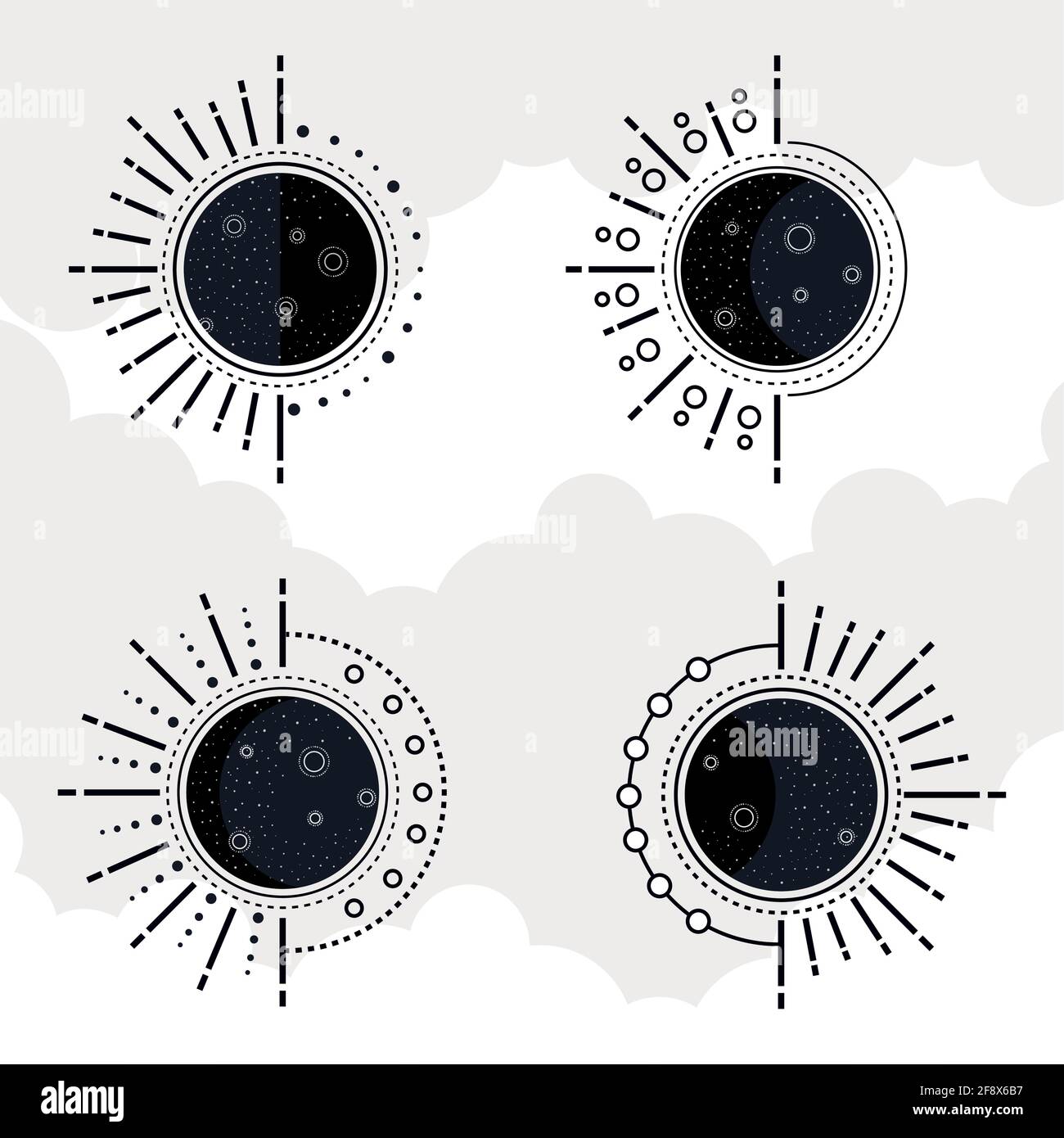 moons four phases Stock Vector Image & Art - Alamy