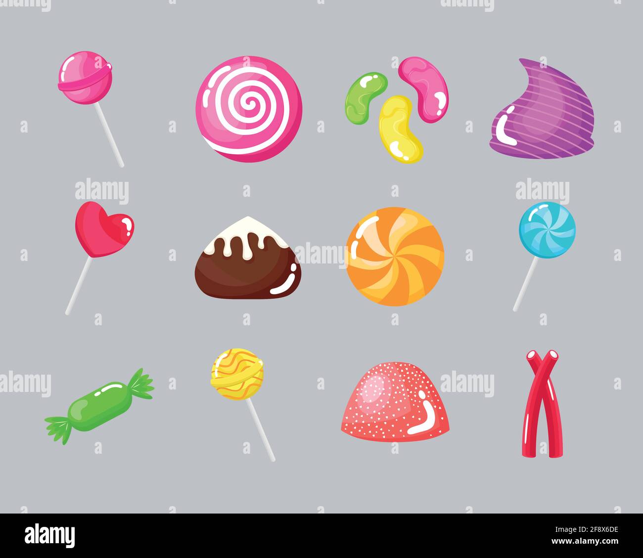 twelve sweet candies Stock Vector Image & Art - Alamy