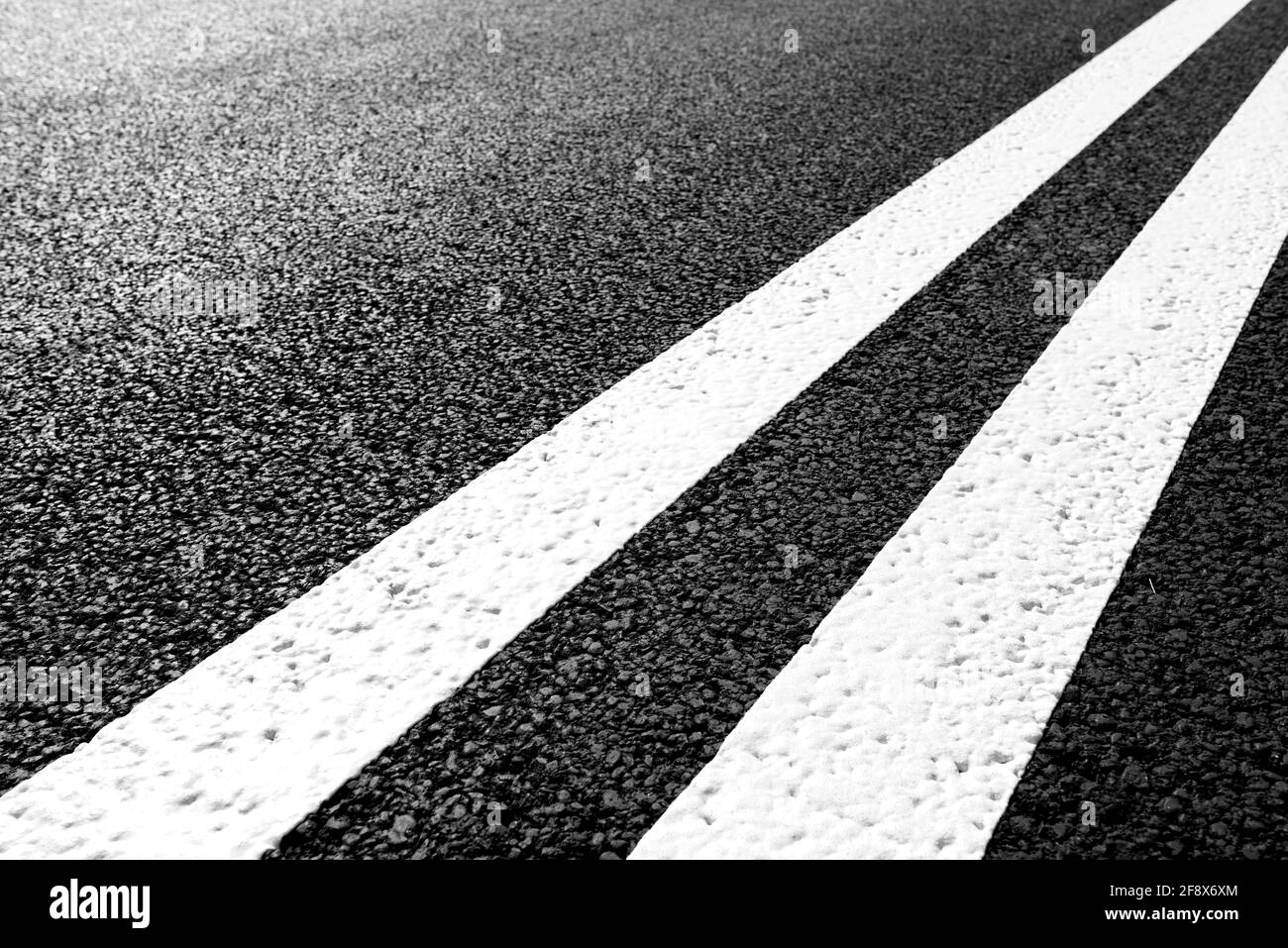 Asphalt road with marking lines white stripes Stock Photo - Alamy
