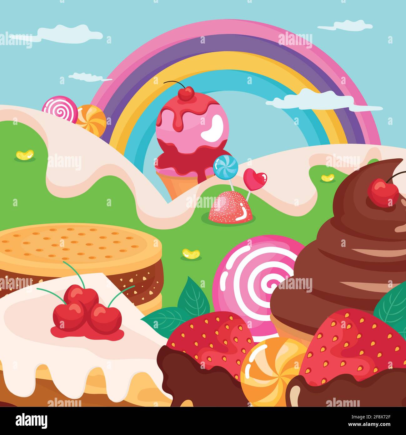 pastry products landscape Stock Vector Image & Art - Alamy