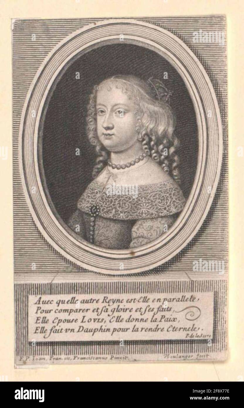 Maria Theresia, Infantin of Spain Stecher: Boulanger, Jean (1608) Dating: 1660/1680 Stock Photo ...