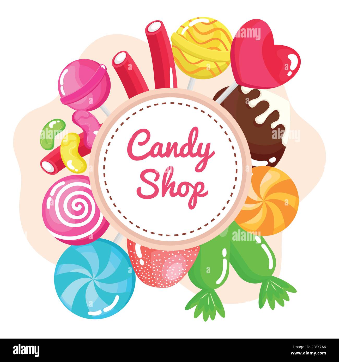 candies circular frame Stock Vector Image & Art - Alamy