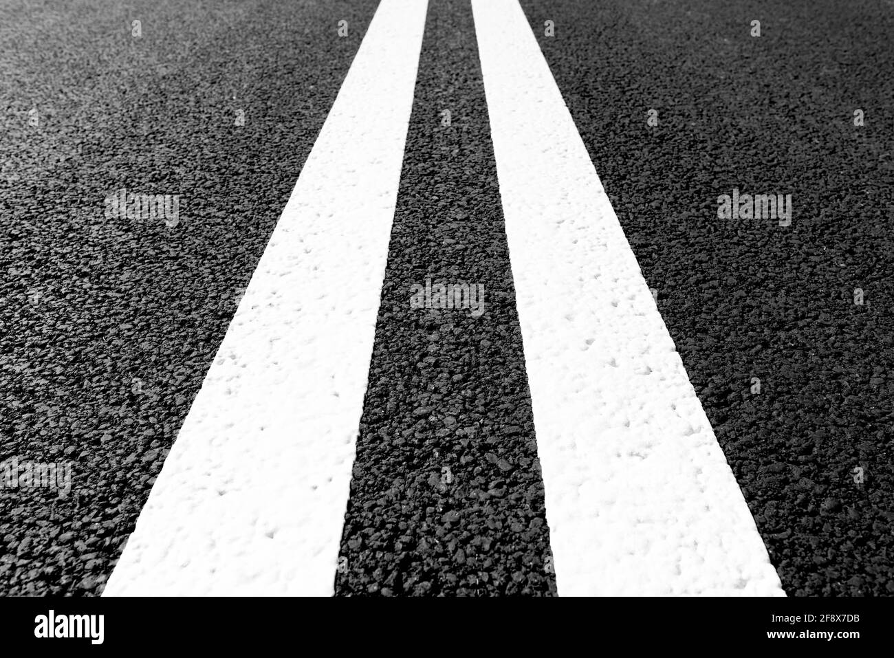 Asphalt road with marking lines white stripes Stock Photo - Alamy