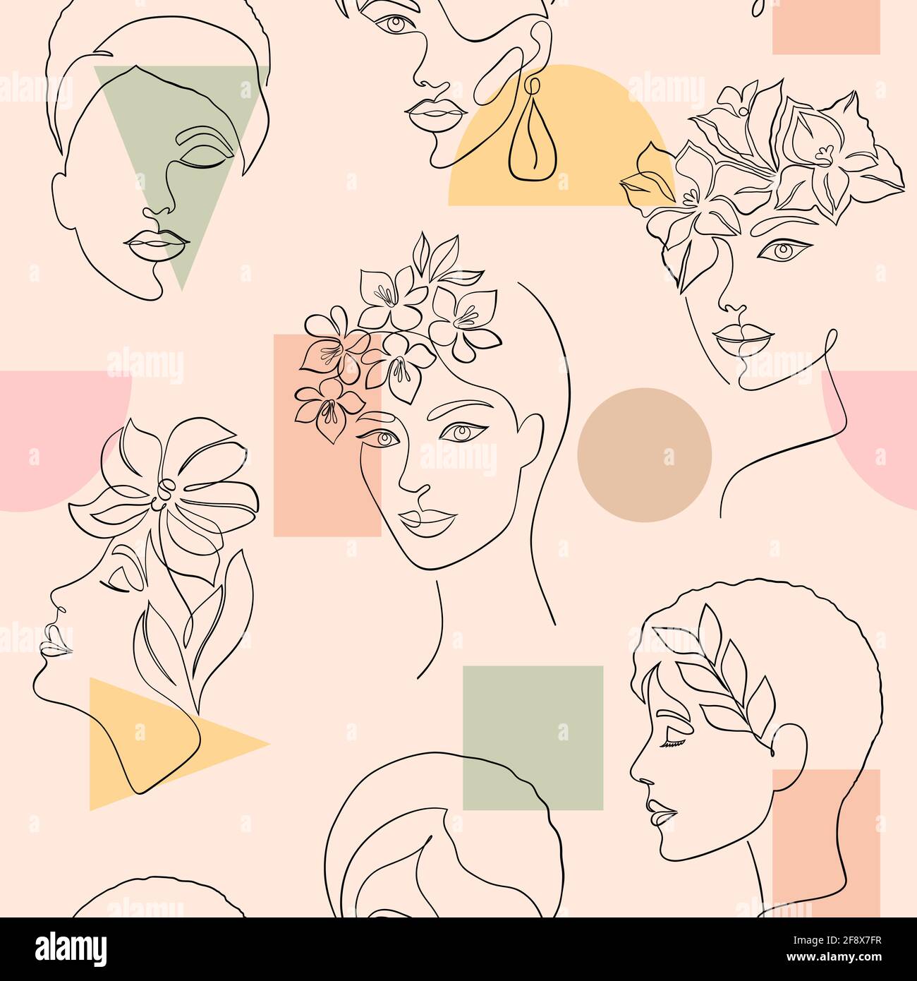 One line drawing faces hi-res stock photography and images - Alamy