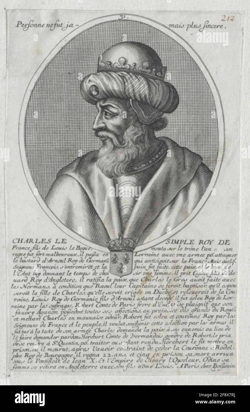 Karl III., The simple, King of West Franconia Stock Photo - Alamy
