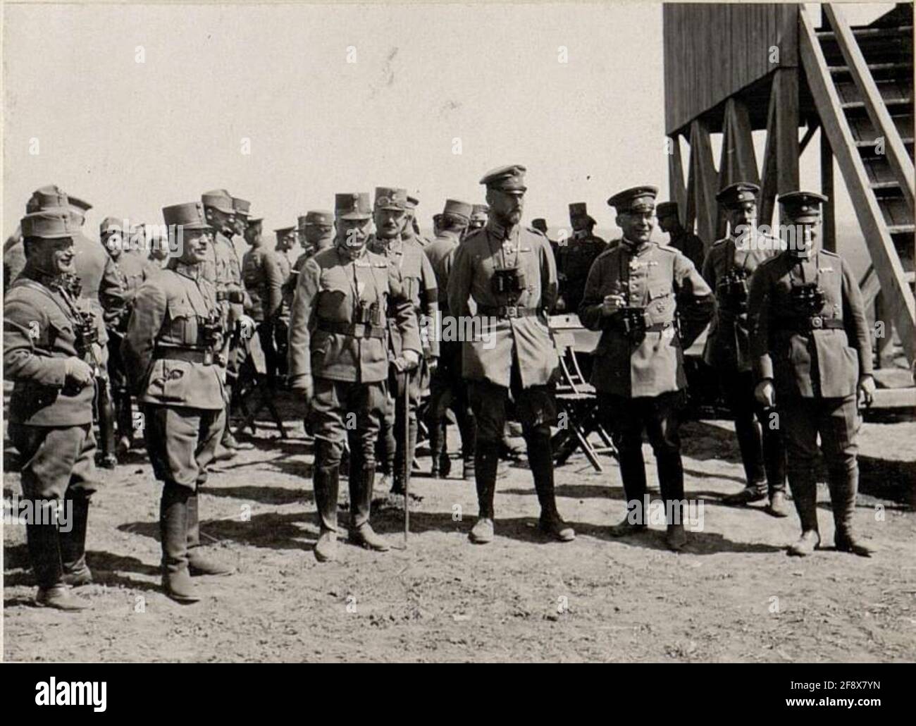 Inspection by his imperial Highness Prince Oskar von Preussen, Narajow ...