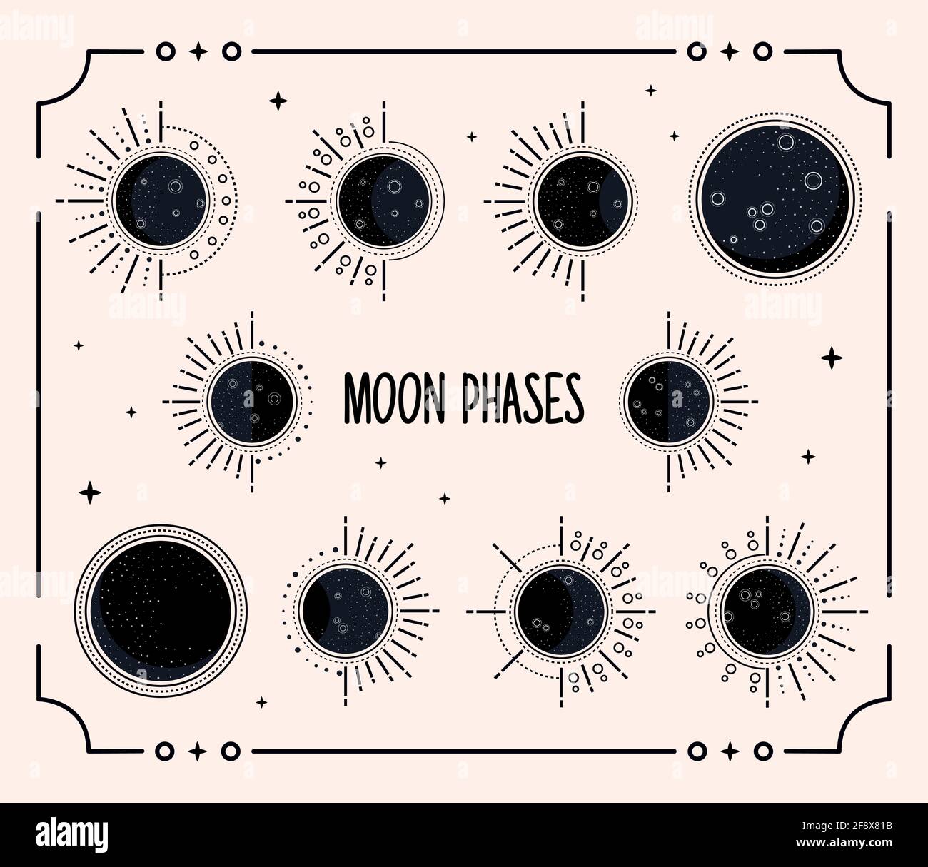 ten moons phases and lettering Stock Vector Image & Art - Alamy