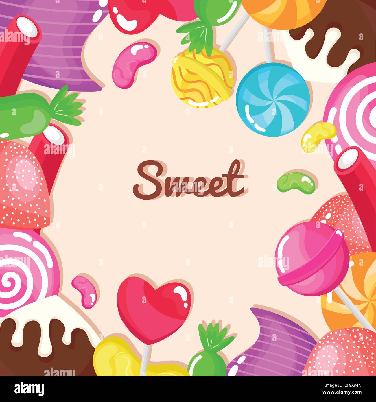 sweet candies frame Stock Vector Image & Art - Alamy