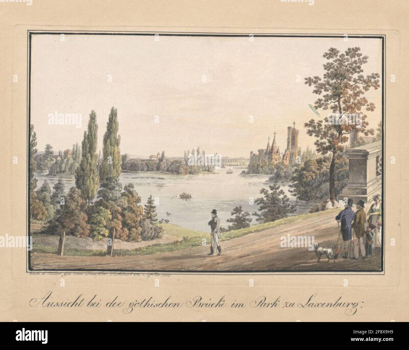 Outlook at the Gothic bridge in the park to Laxenburg Stock Photo - Alamy
