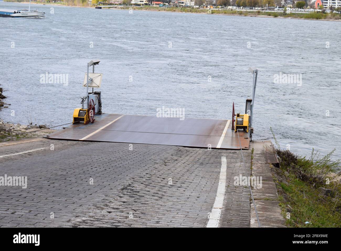 ferry ramp at the Rhine Stock Photo - Alamy