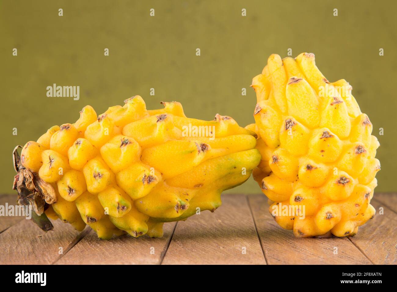 Yellow pitahaya or dragon fruit - Selenicereus megalanthus Stock Photo ...