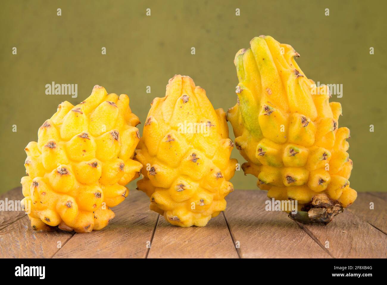 Yellow pitahaya or dragon fruit - Selenicereus megalanthus Stock Photo ...