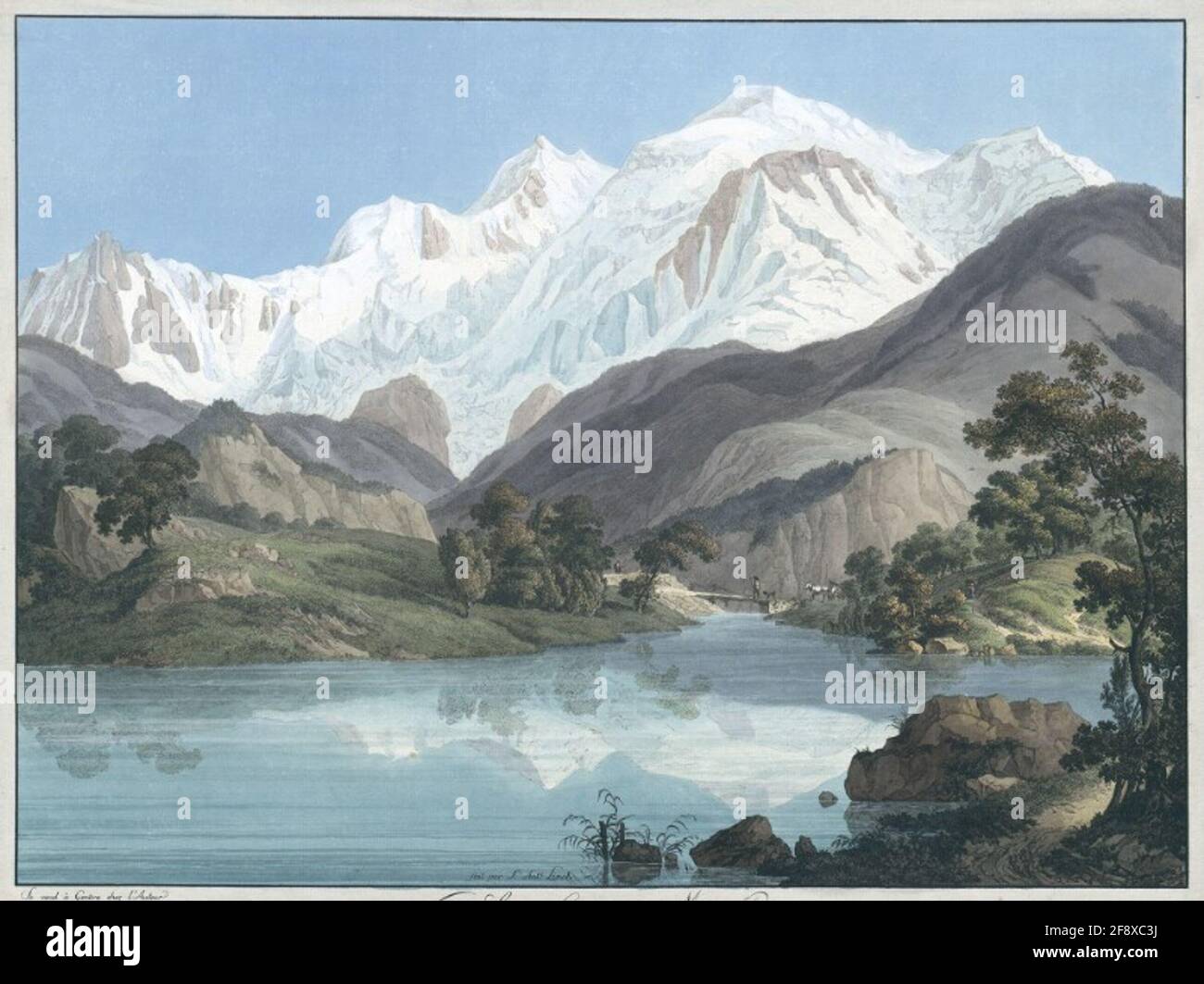 View of Lake Chede, and Mont Blanc Stock Photo - Alamy