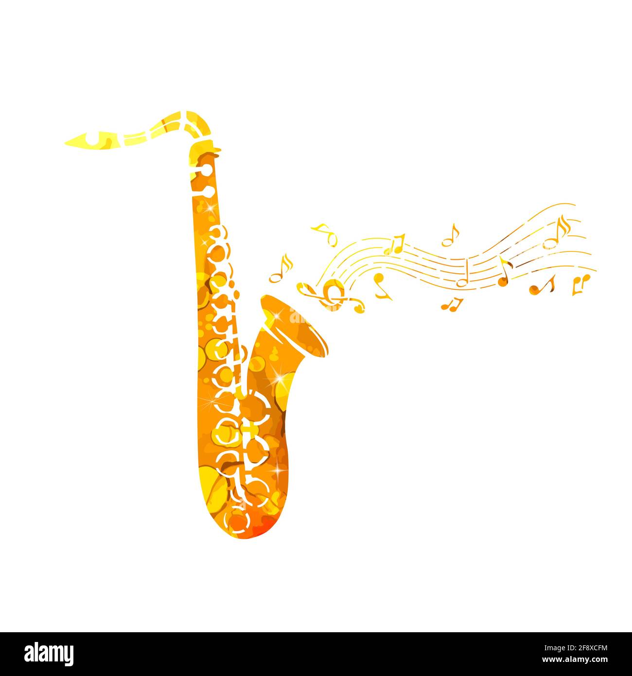 Golden abstract saxophone. Vector illustration Stock Vector Image & Art ...