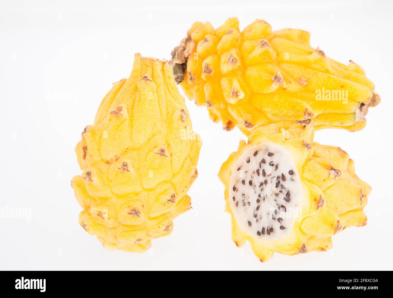 Yellow pitahaya or dragon fruit - Selenicereus megalanthus Stock Photo ...
