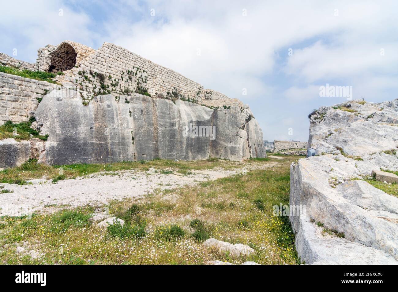 Natural rocks functioning as taluses at Smar Jbeil citadel, old ...