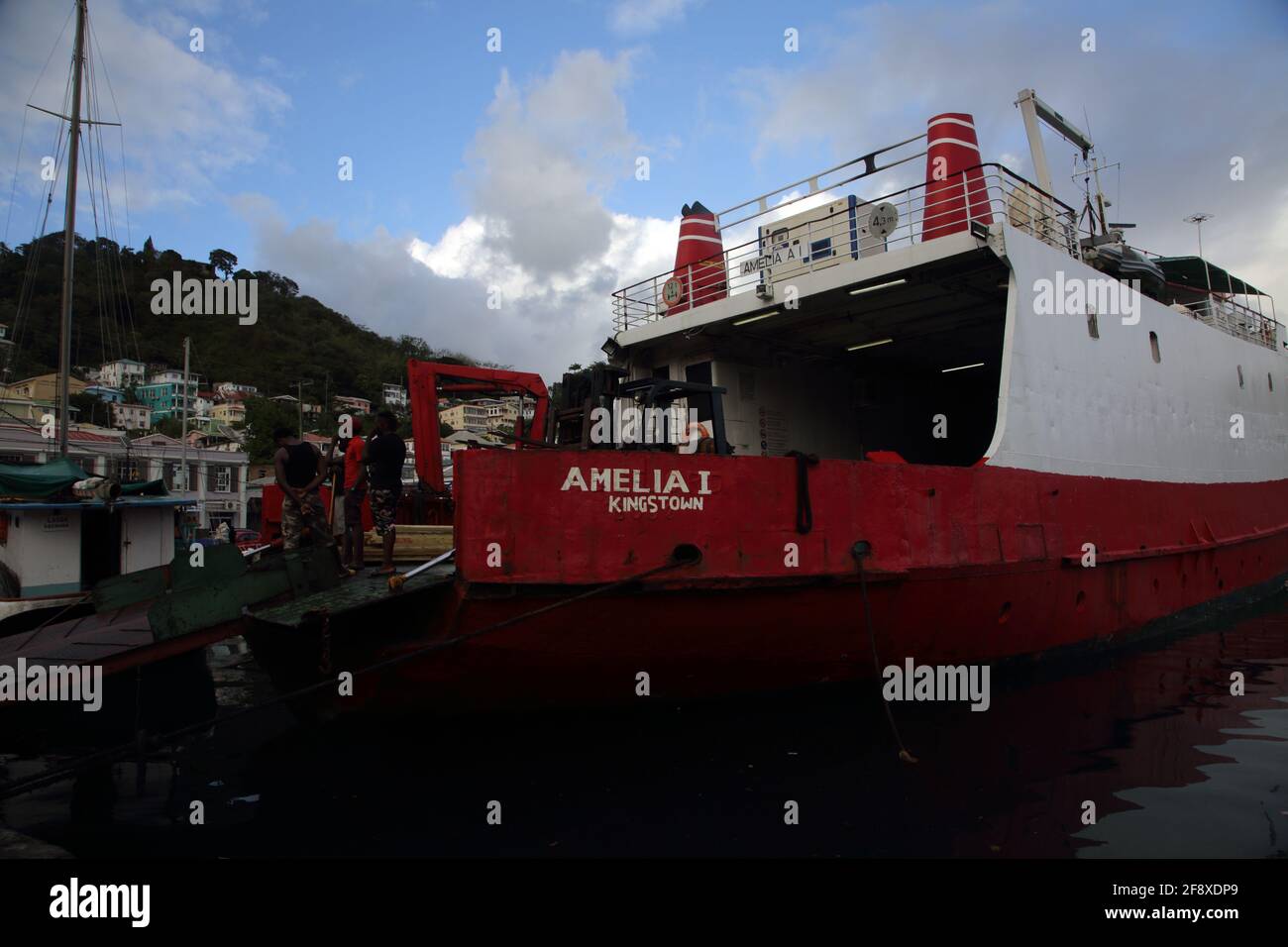 St George's Grenada The Carenege Car Ferry Amelia I from Kingston ...
