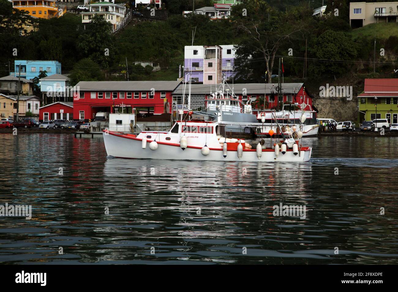 St George's Grenada Fishing Boat Returning to The Carenage Stock Photo ...