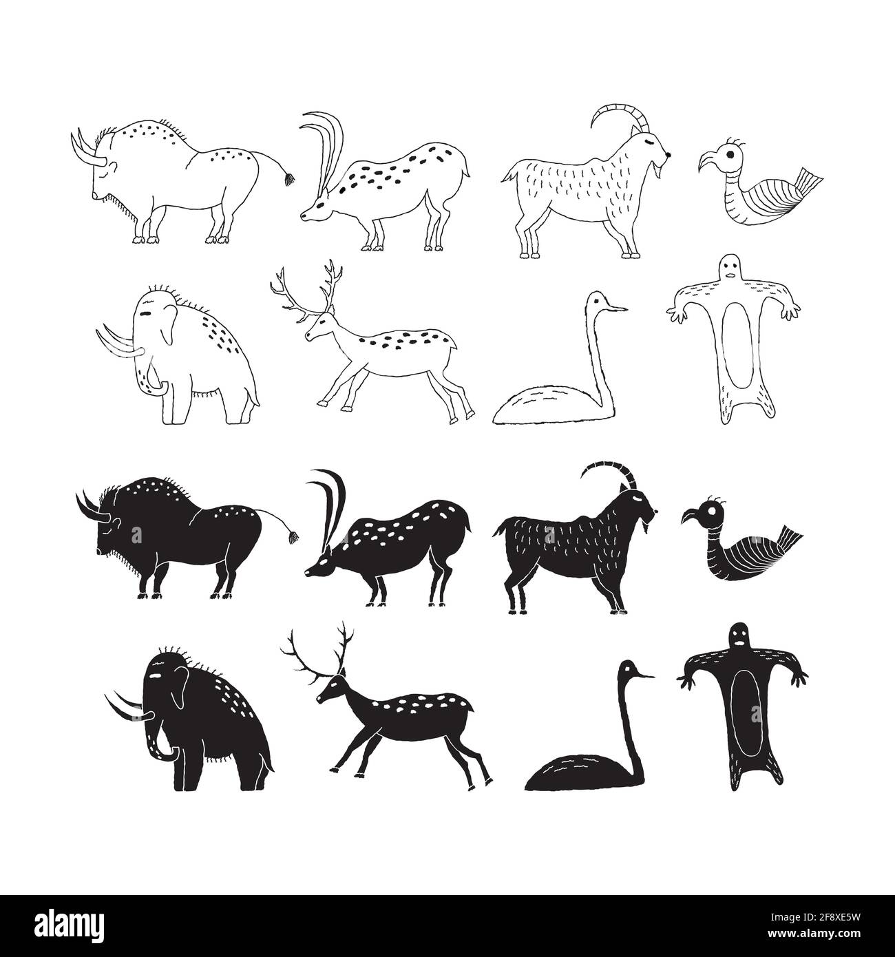 Neolithic cave animals Stock Vector Images - Alamy