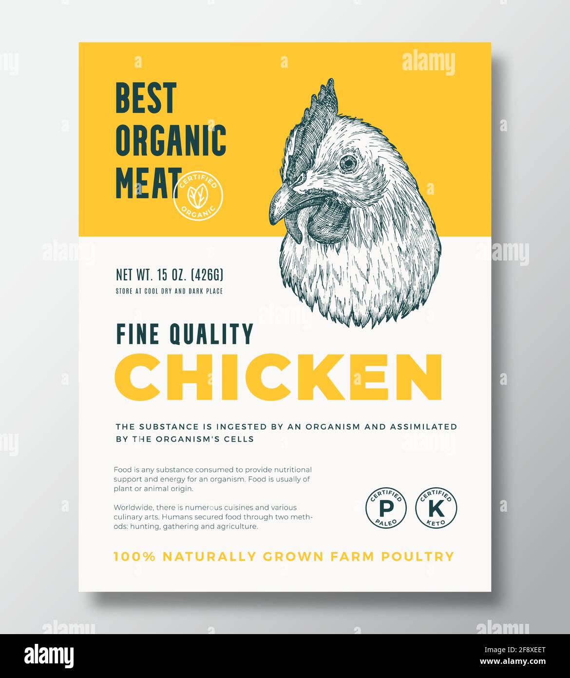 Best Organic Meat Abstract Vector Packaging Design or Label Template ...
