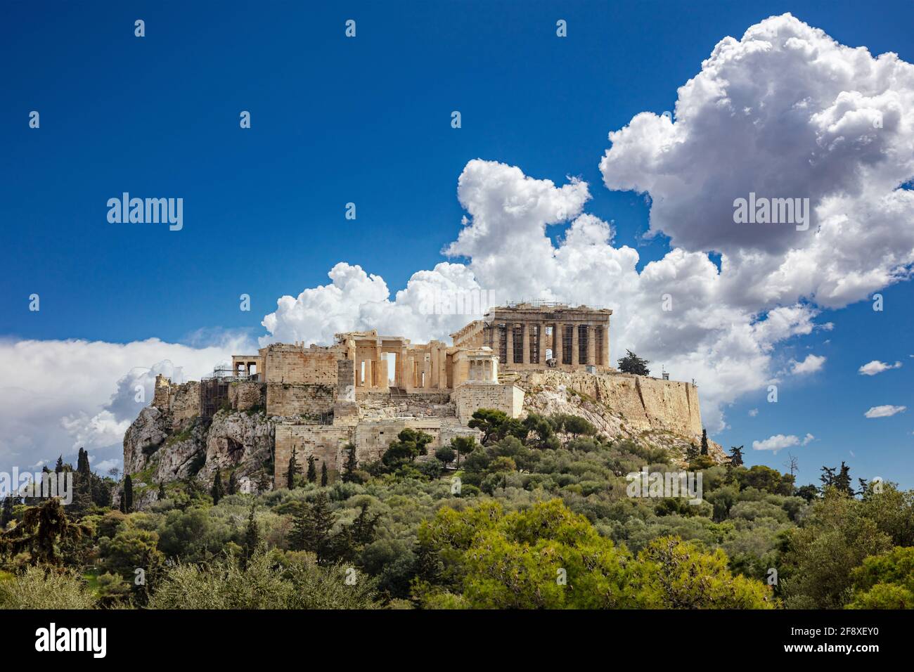Athens, Greece. Acropolis and Parthenon temple, top landmark. Scenic ...