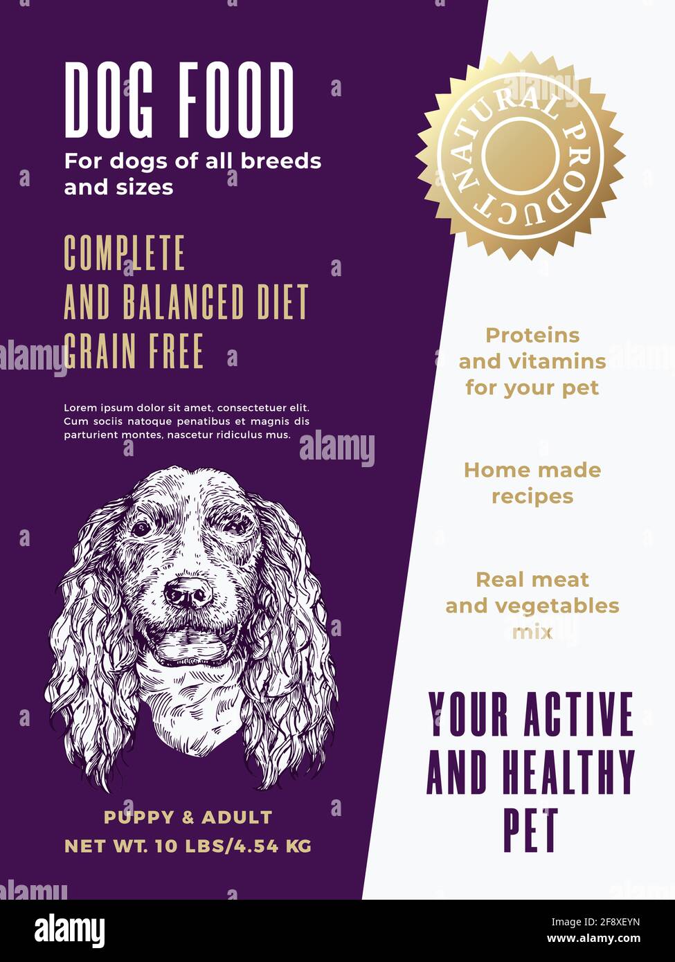 Pet Food Product Label Template. Abstract Vector Packaging Design ...