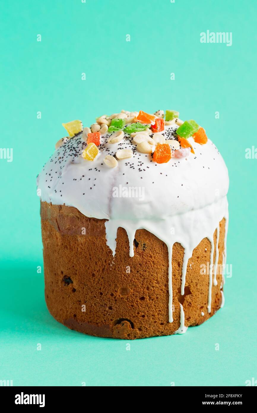 Easter Cake - Russian and Ukrainian Traditional Kulich on a bright ...