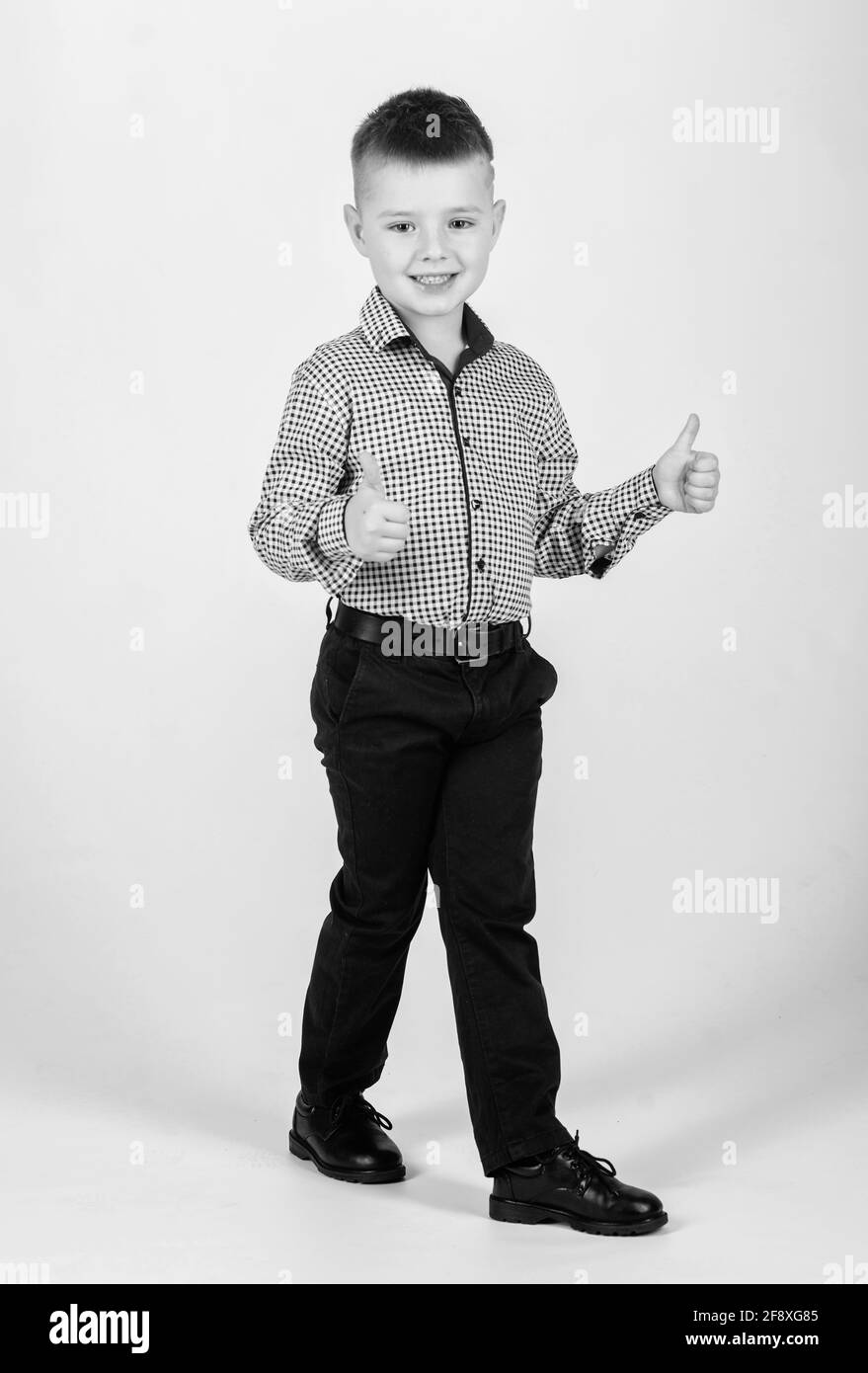 Kids fashion. Small businessman. Business school. Upbringing and ...