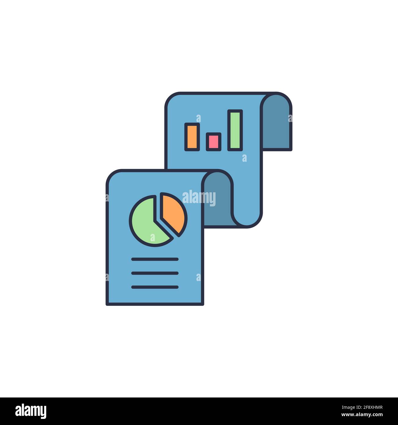 Document with graph chart Stock Vector Image & Art - Alamy