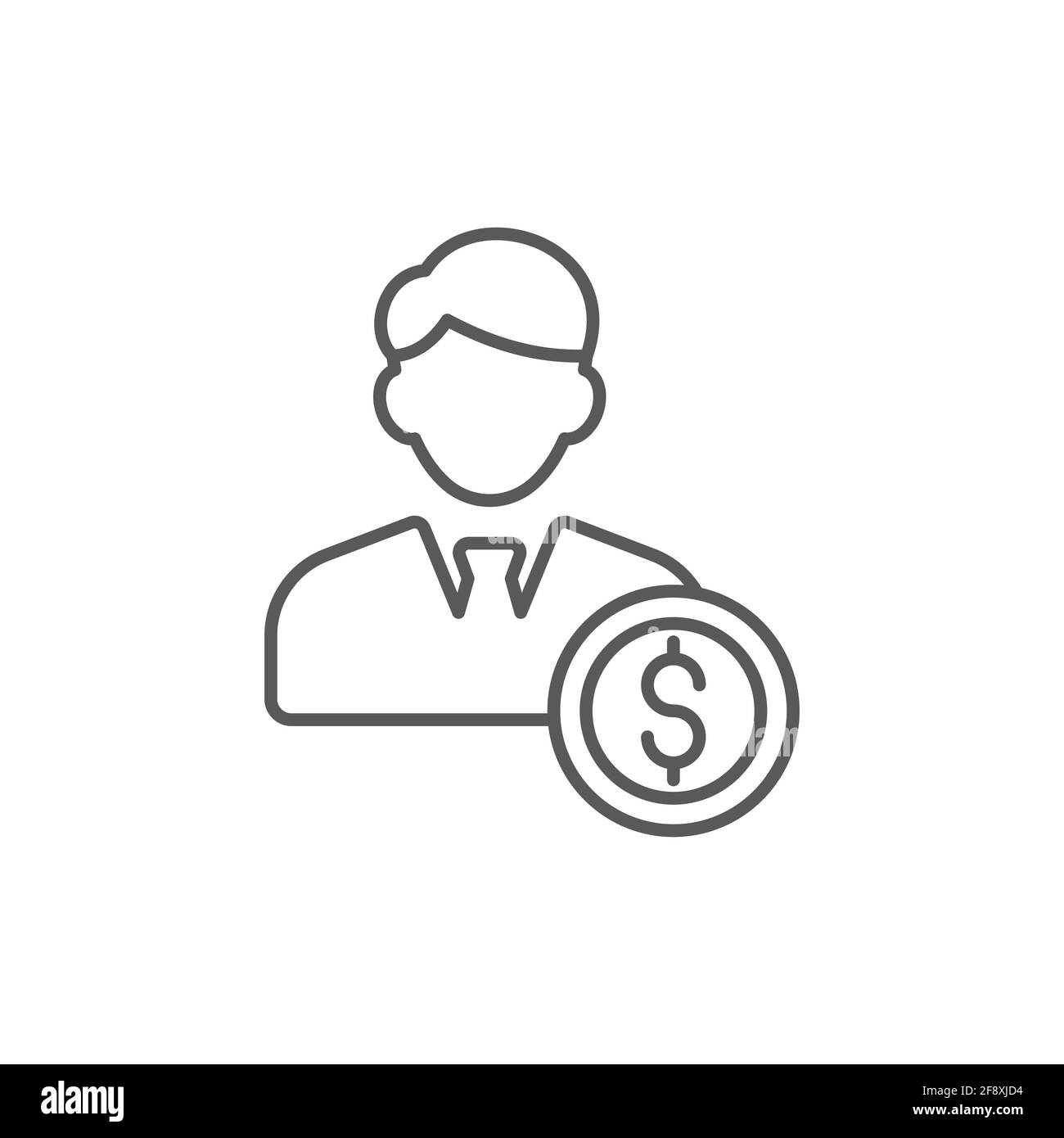 Financial Manager. Money management icon with research sign, explore ...