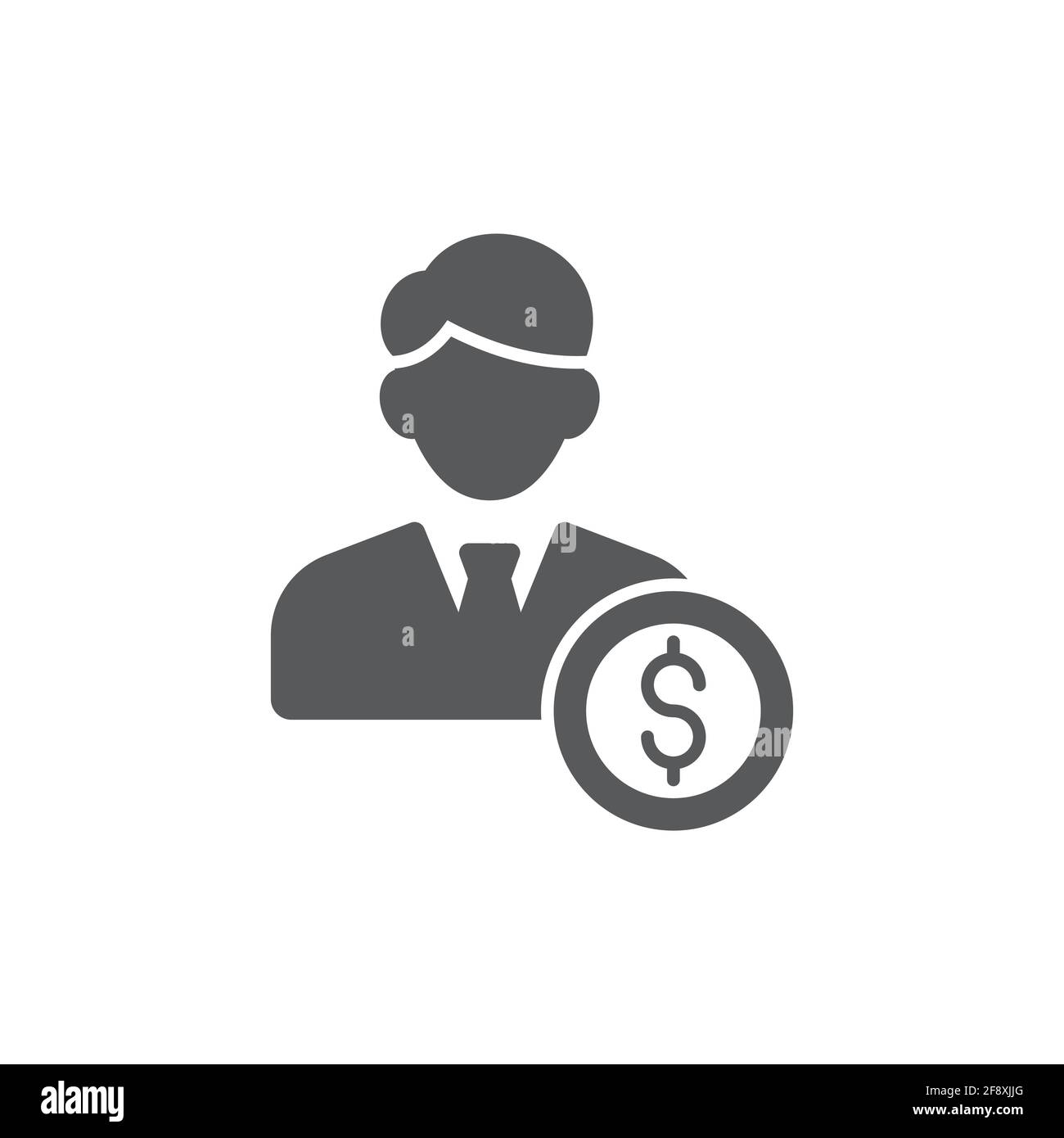 Financial Manager. Money management icon with research sign, explore ...