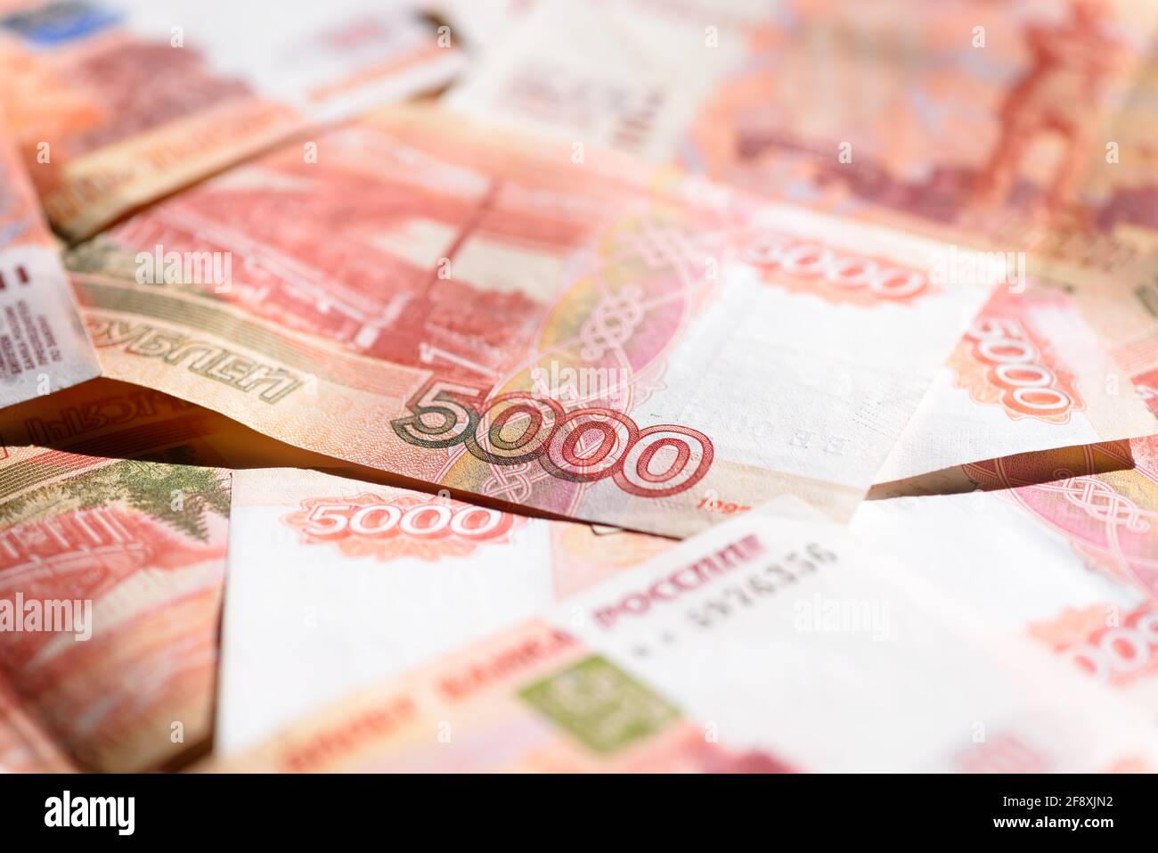 Banknotes of 5000 Russian rubles background Stock Photo - Alamy